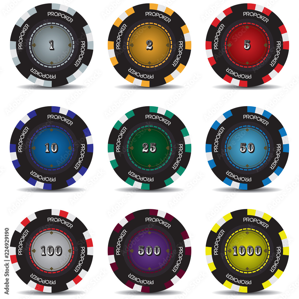 Set of poker chips Stock Vector | Adobe Stock