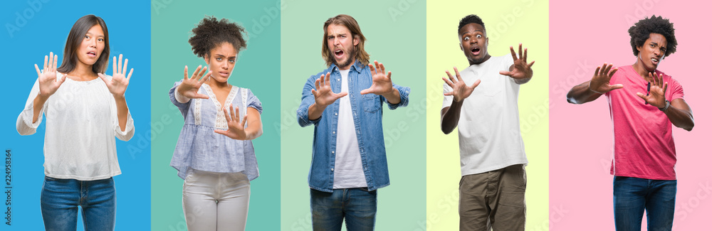 Composition of african american, hispanic and chinese group of people ...