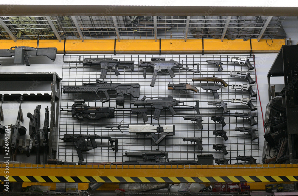 Sci Fi Action Guns Armory Stock Photo | Adobe Stock