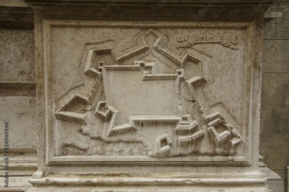 Bas Relief map of fortifications of Spoleto Stock Photo | Adobe Stock