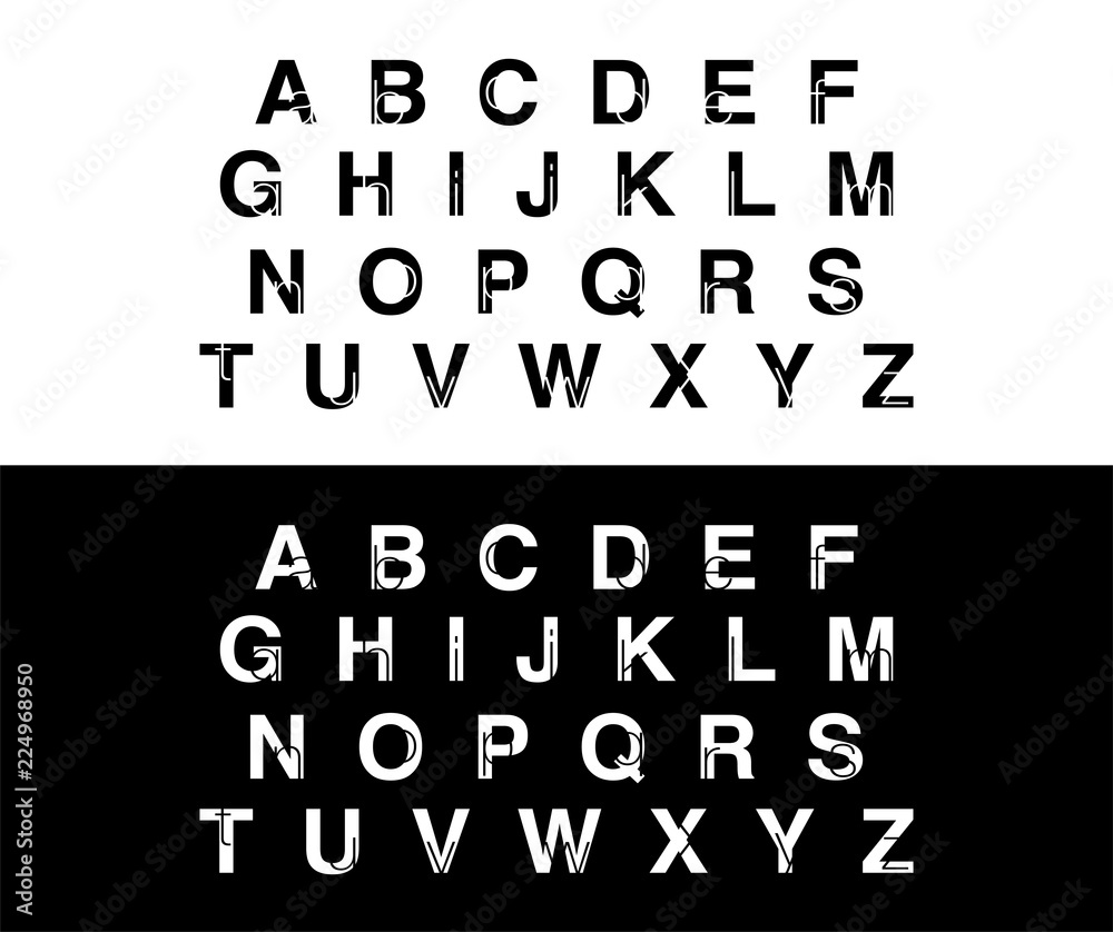 modern alphabet overlap uppercase and lowercase fonts. designs for logo ...
