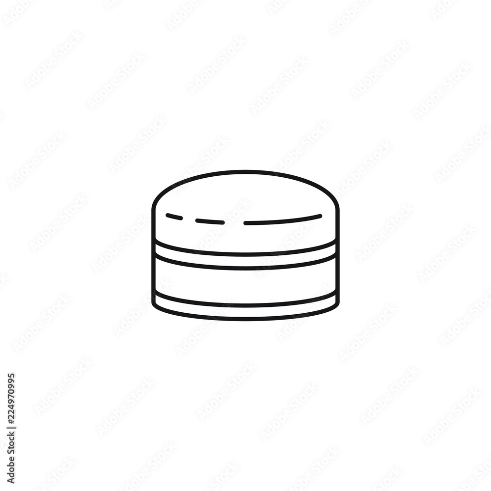 Cream rub vector line art icon black on white background cannabis ...