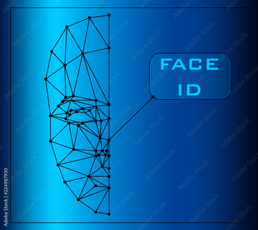 Vecteur Stock Face Recognition Biometric Scanning System Concept ...