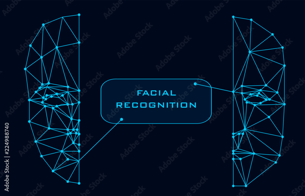 Face Recognition Biometric Scanning System Concept Abstract Tech ...