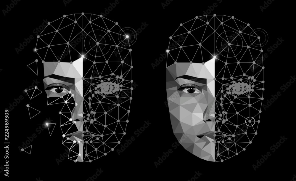 Face Recognition Biometric Scanning System Concept Abstract Tech ...
