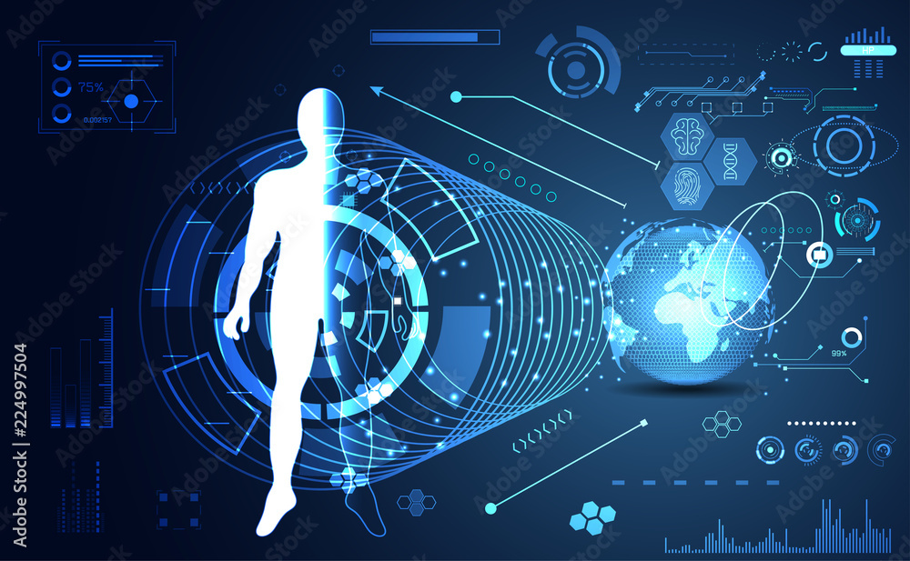 abstract technology ui futuristic concept hud interface hologram elements of digital data chart ...