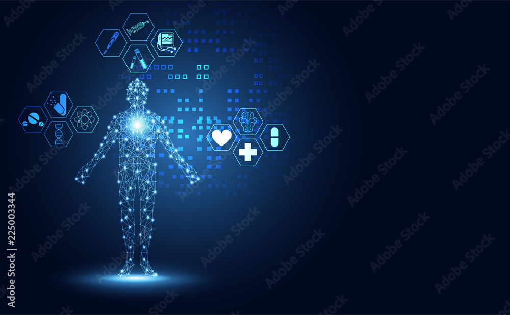 Abstract technology digital health medical concept human digital ...
