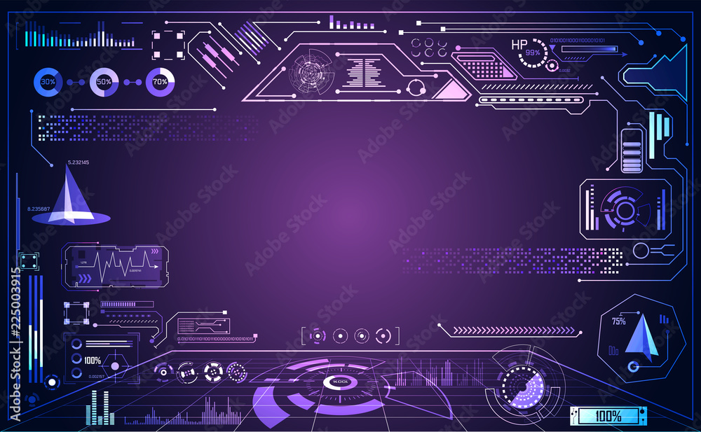 abstract technology ui futuristic concept Ai hud interface hologram ...