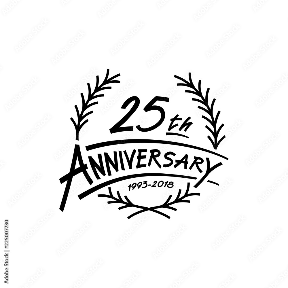 25 years design template. Vector and illustration. 25 years logo. Stock ...