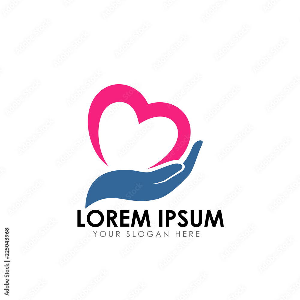 heart care logo design template Stock Vector | Adobe Stock