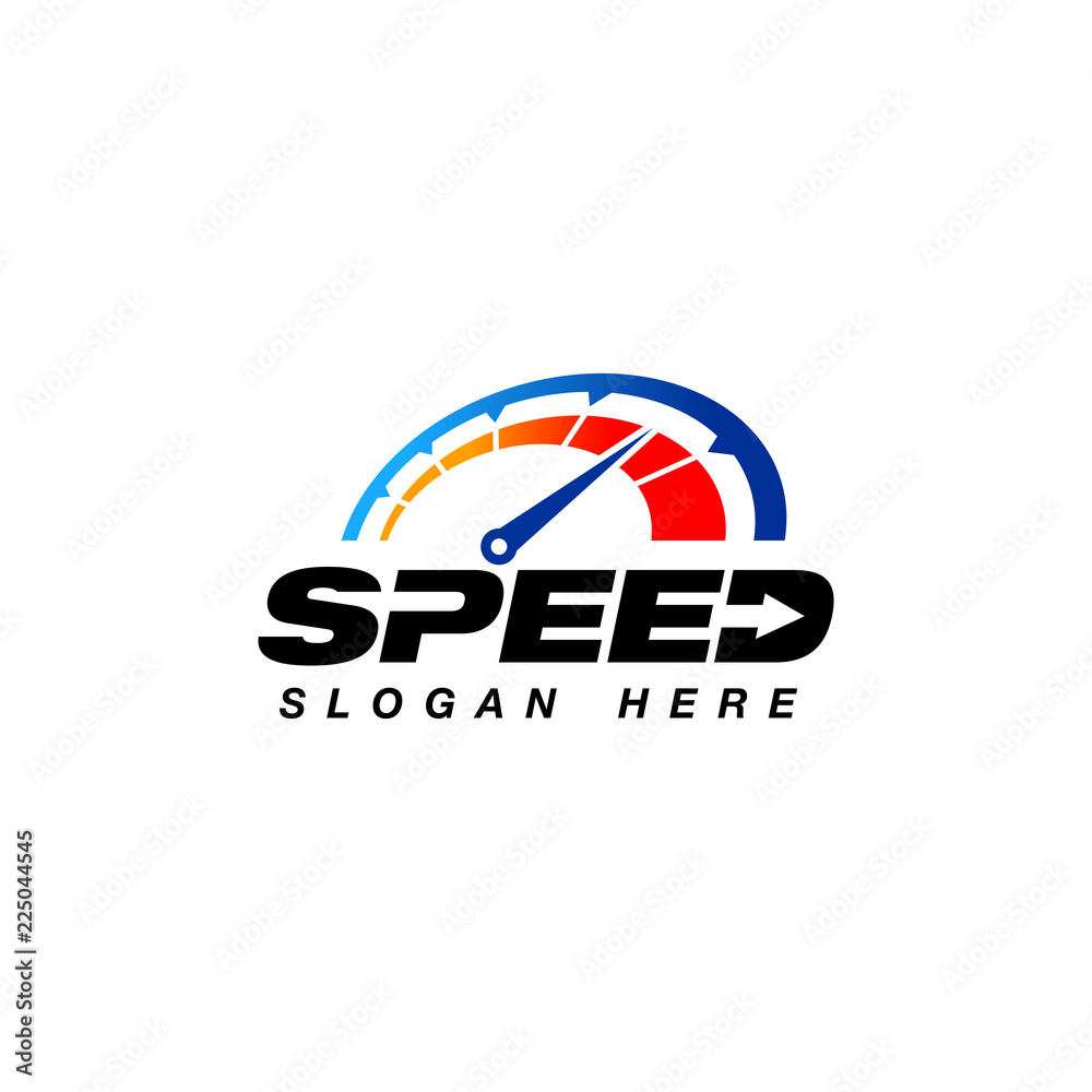 speed indicator vector logo design. speedometer symbol design template ...