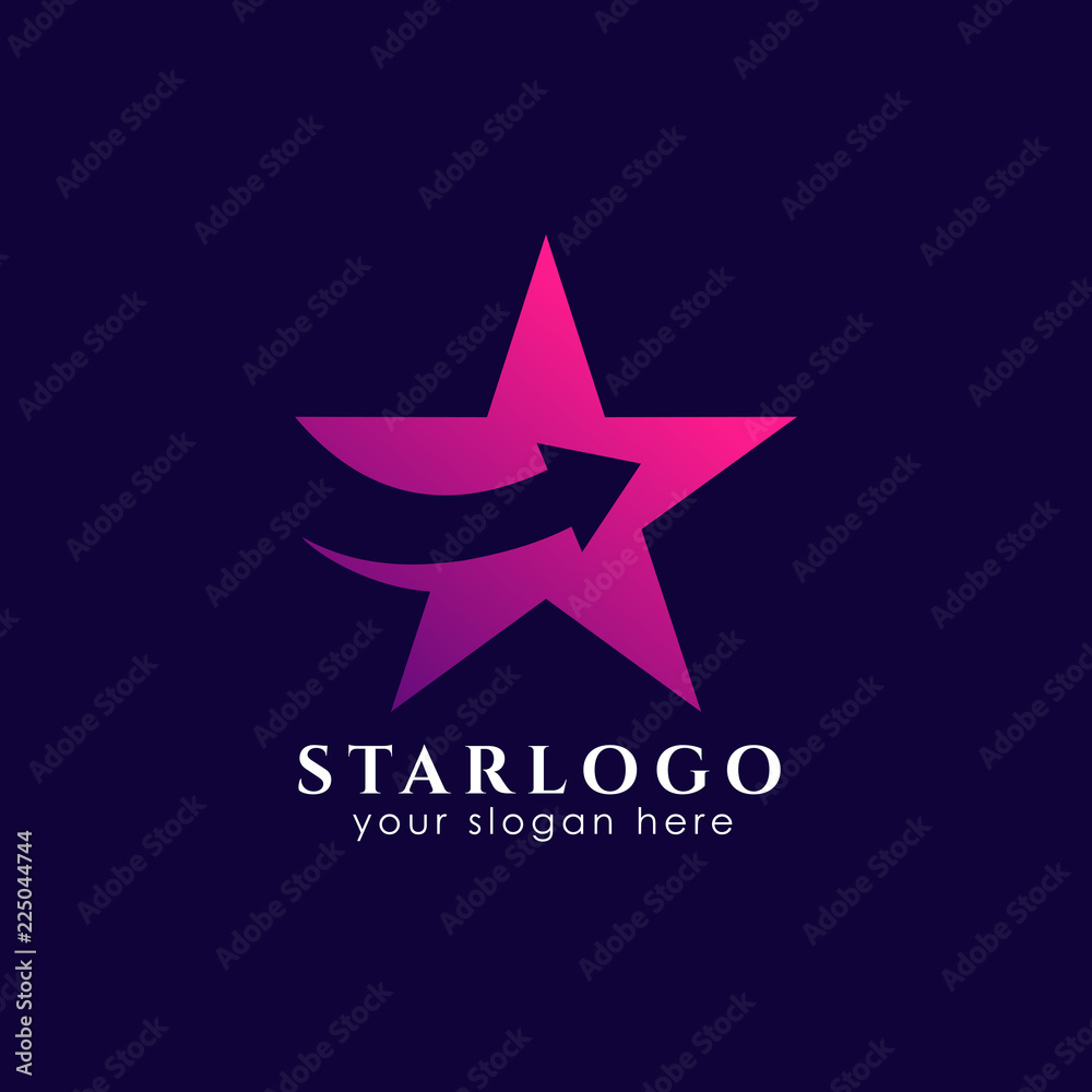 star logo design stock with arrow symbol in the middle. star vector ...