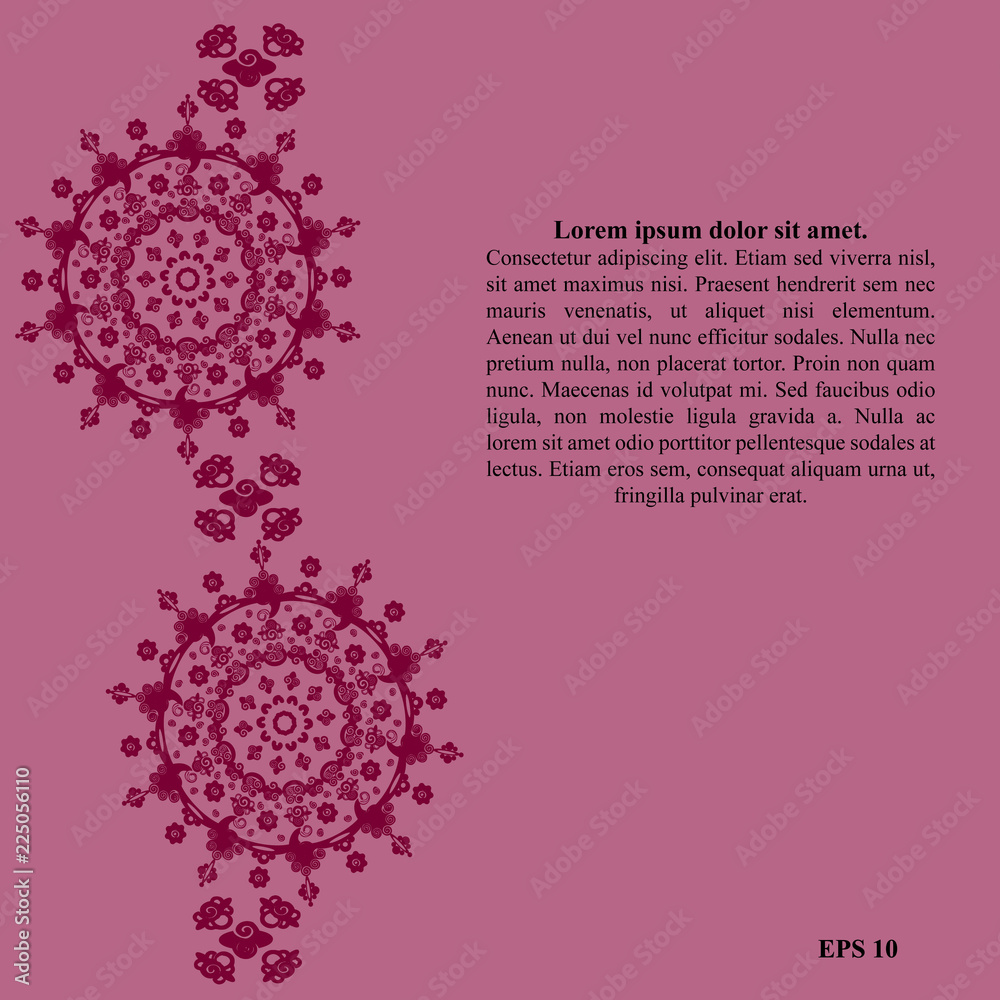 Mandalas pattern for template, background, poster. Stock Vector | Adobe ...