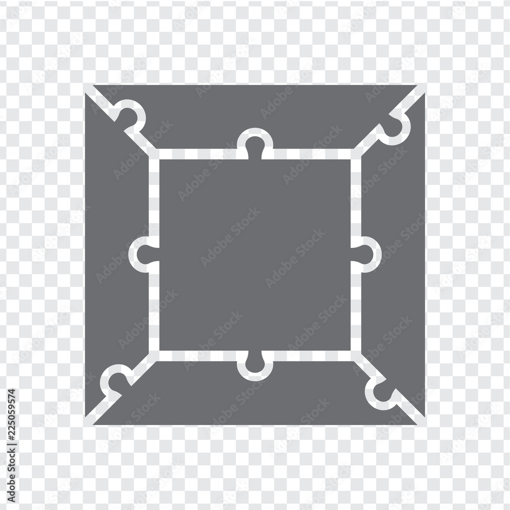 Simple icon square puzzle in gray. Simple icon square puzzle of the ...