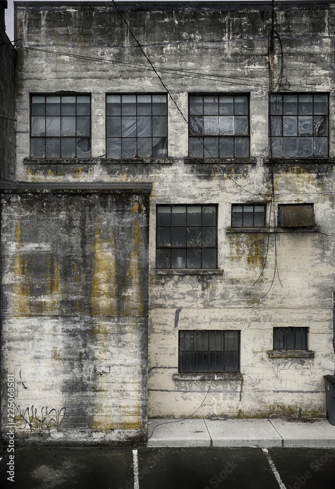 Old run down city buildings and parking lot Stock Photo | Adobe Stock