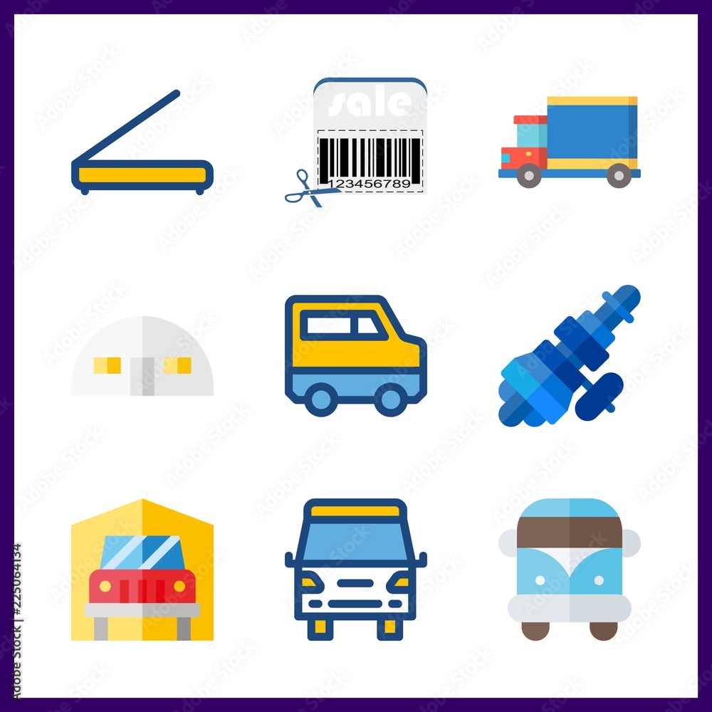 9 logistic icon. Vector illustration logistic set. van and truck icons ...