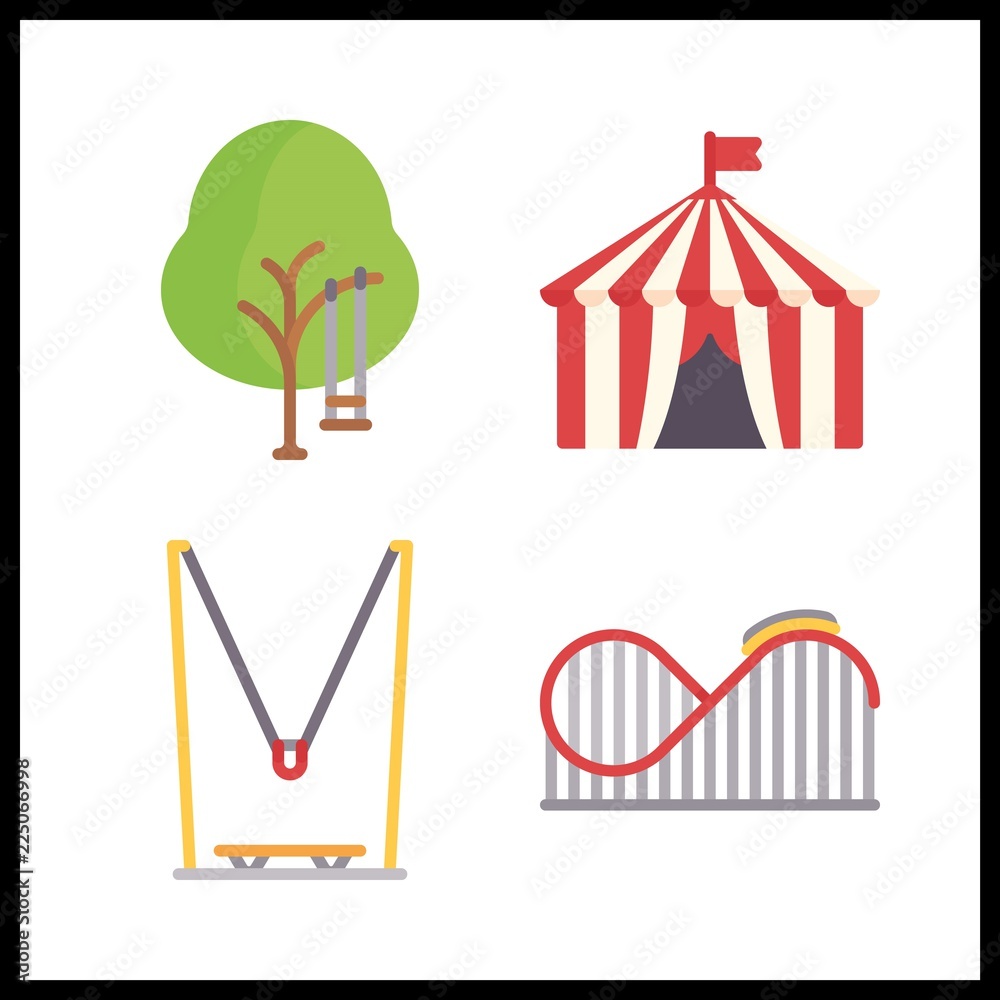 fun icon. roller coaster and swing vector icons in fun set. Use this ...