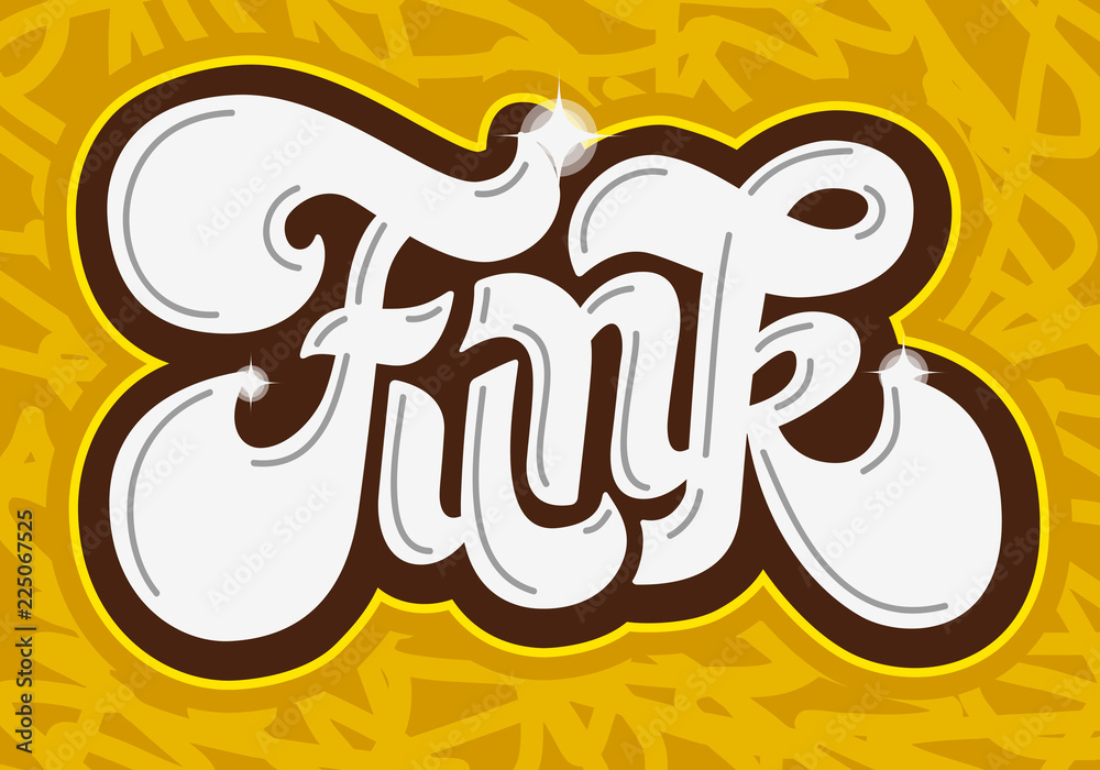 Funk Music Lettering Type Design Vector Image Stock Vector | Adobe Stock