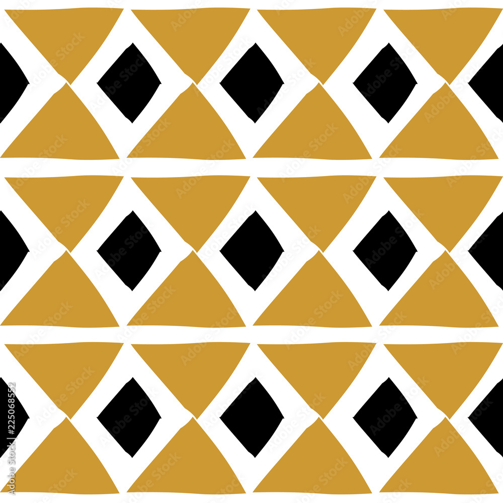 Vector tribal pattern with diamond triangle abstract geometric in ...