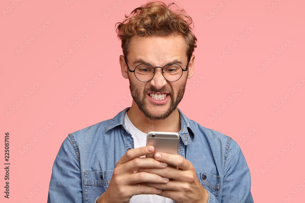 Irritated Face Expression On Phone