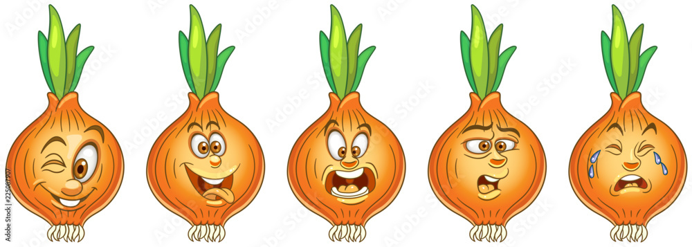 Onion. Vegetable food. Emoji emoticon collection. Stock Vector | Adobe ...