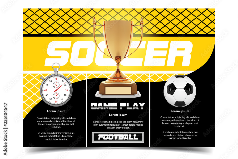 Soccer Poster design. Football Ball flyer concept. Design For Sport Bar ...