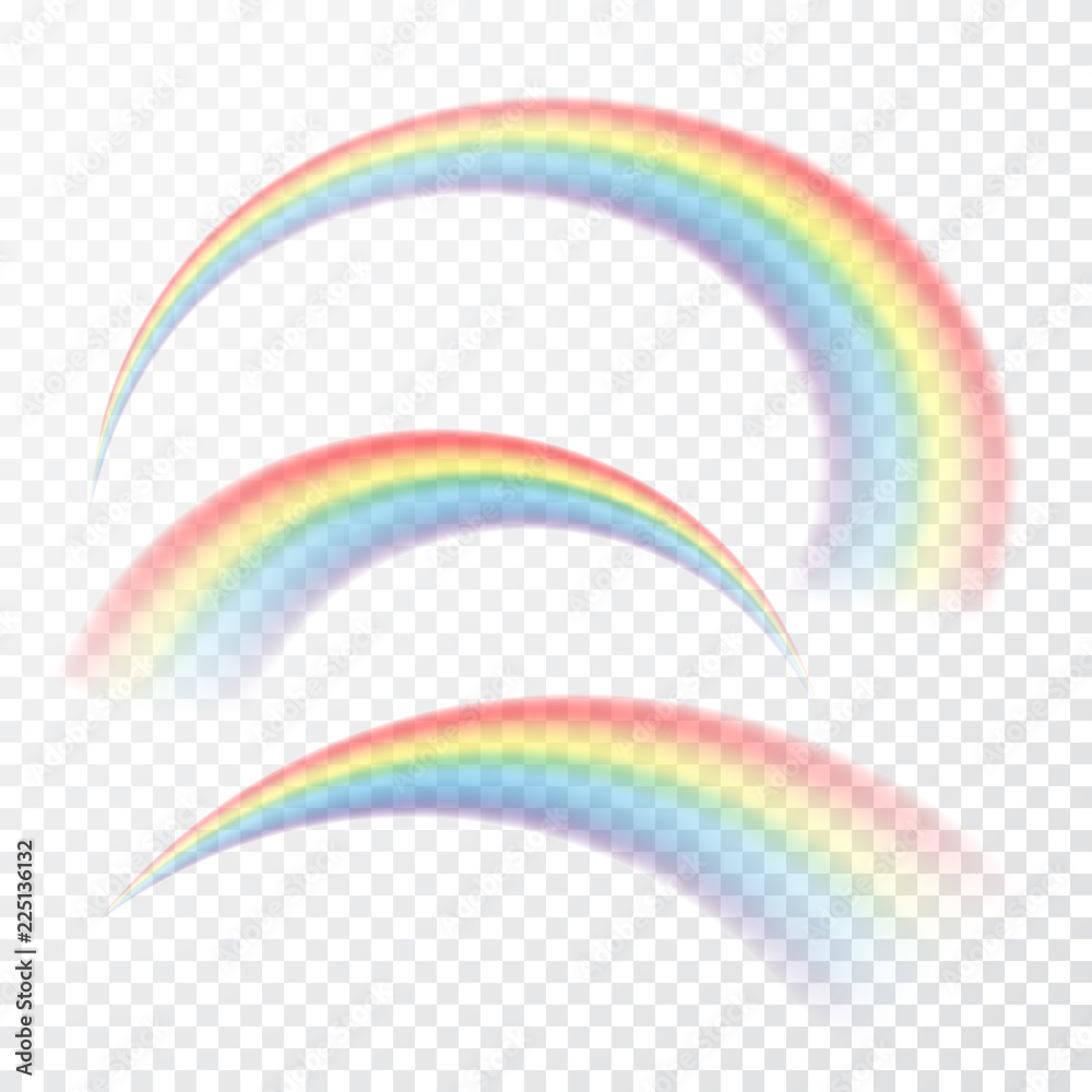 Transparent rainbow. Vector illustration. Realistic raibow on ...