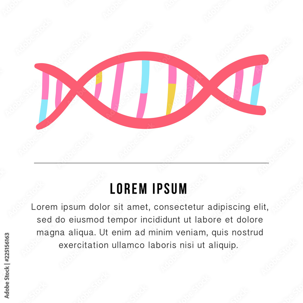 Spiral DNA - hand drawn genome sequencing illustration. Human dna ...