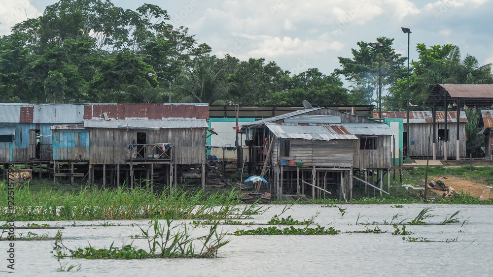 remote village in the amazon rainforest of peru Stock Photo | Adobe Stock