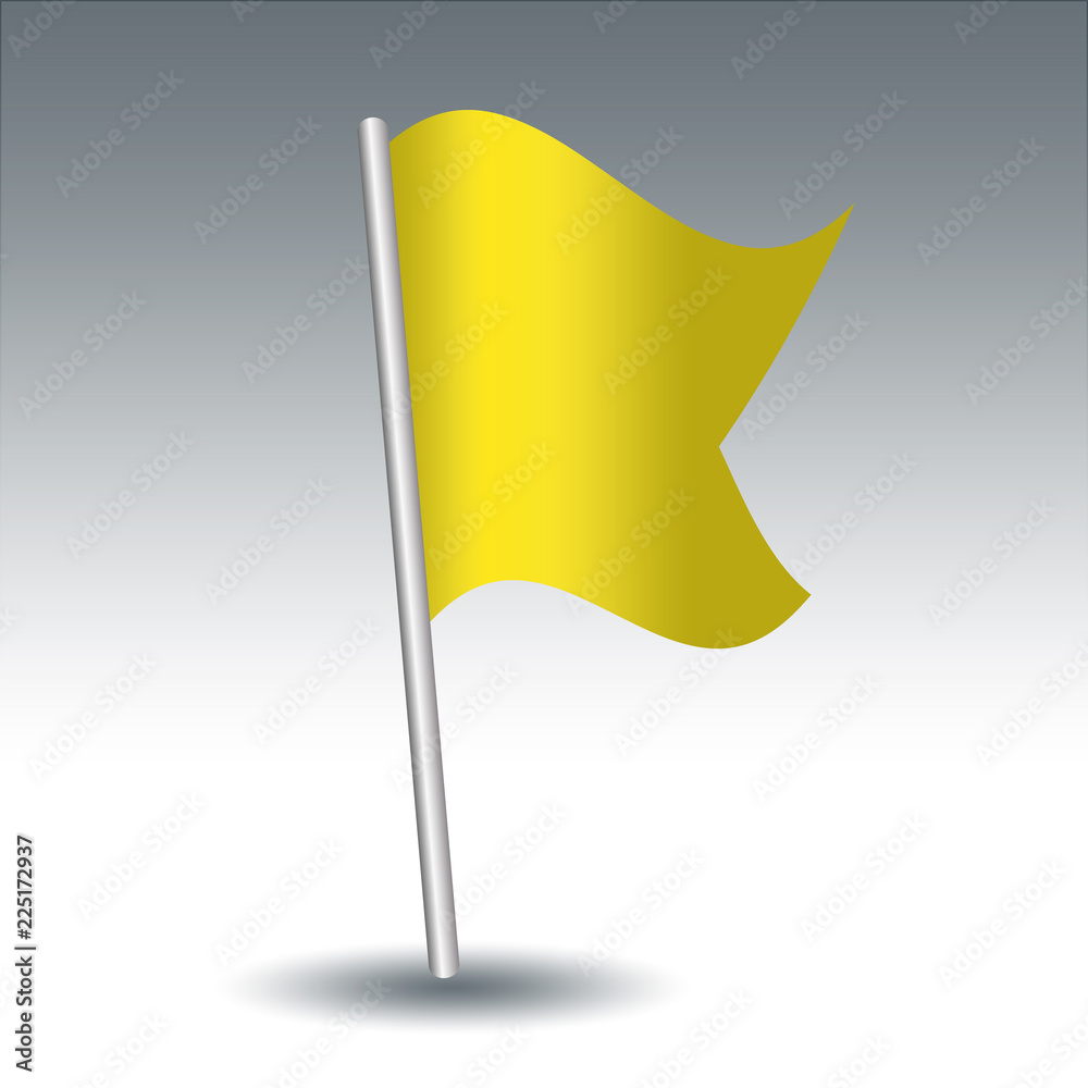 vector waving maritime signal flag Q Quebeck on slanted metal silver ...