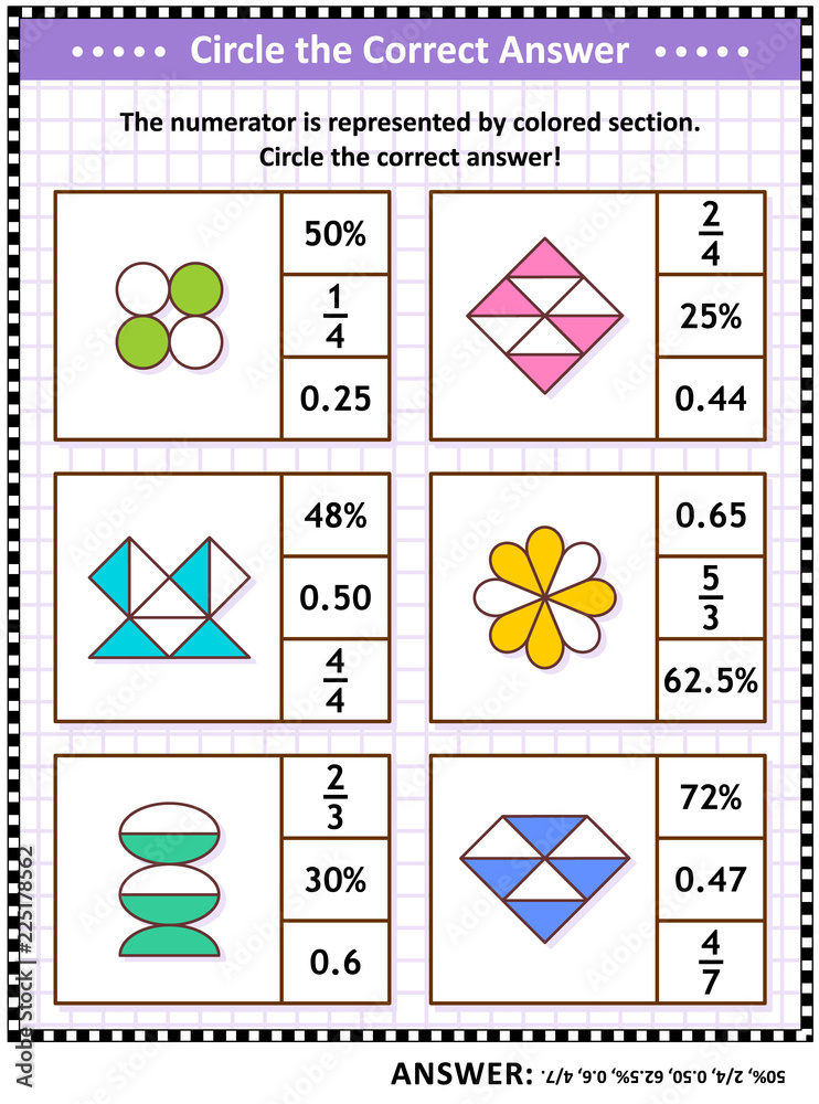 Math skills training visual puzzle or worksheet for schoolchildren and ...