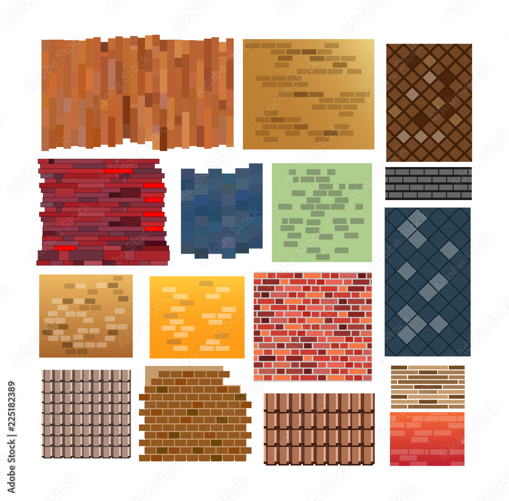 Set of vector textures isolated on white background. Textures of ...