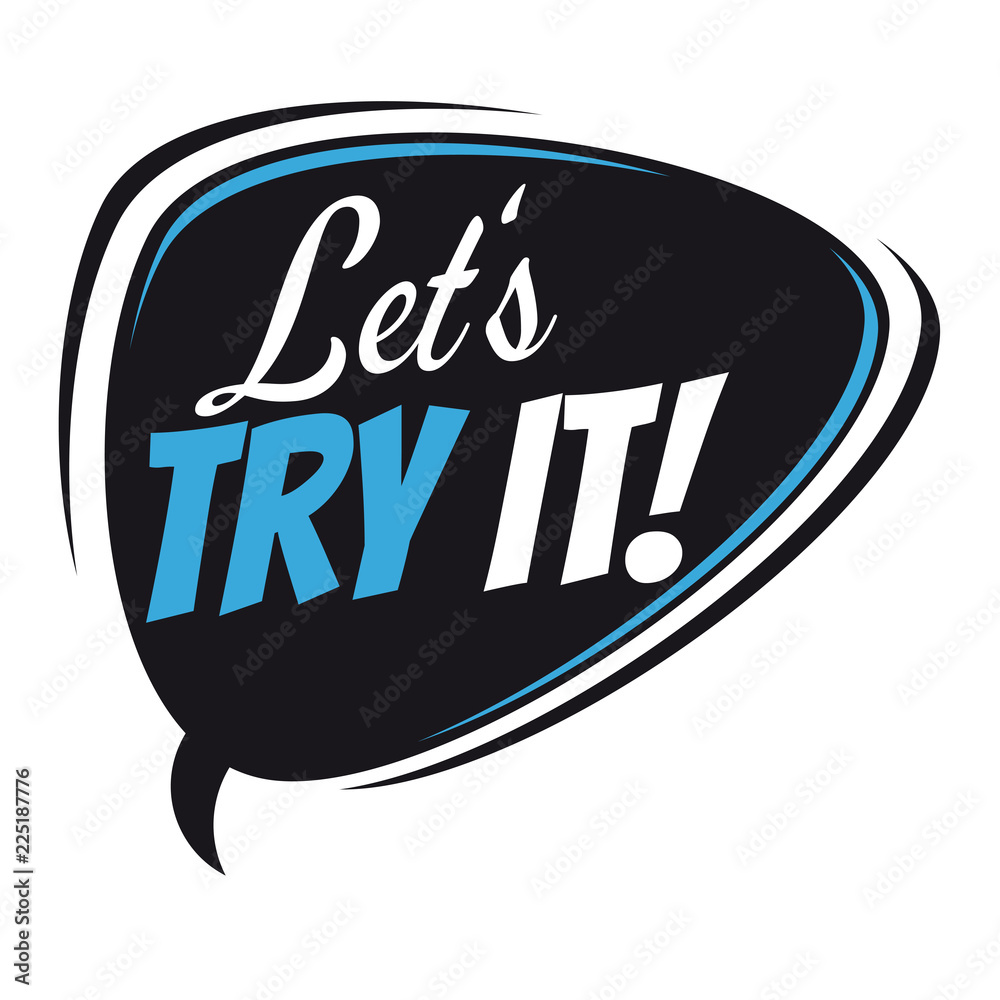 let's try it retro speech bubble Stock Vector | Adobe Stock