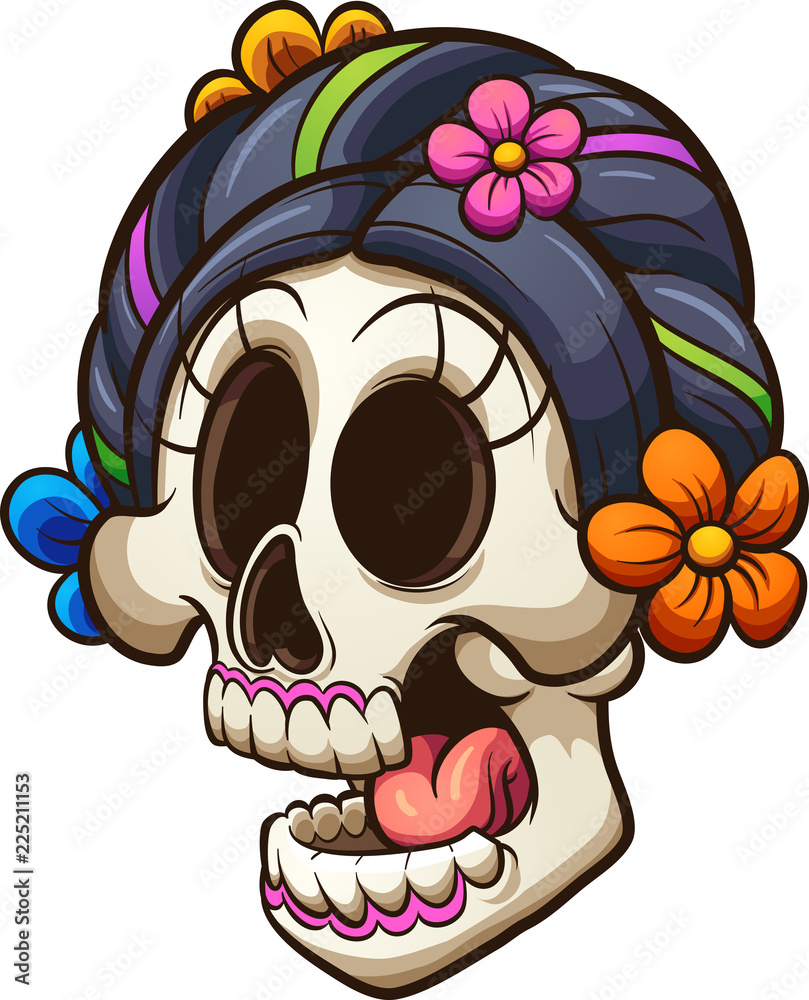 Vetor de Traditional Mexican catrina skull. Vector clip art ...