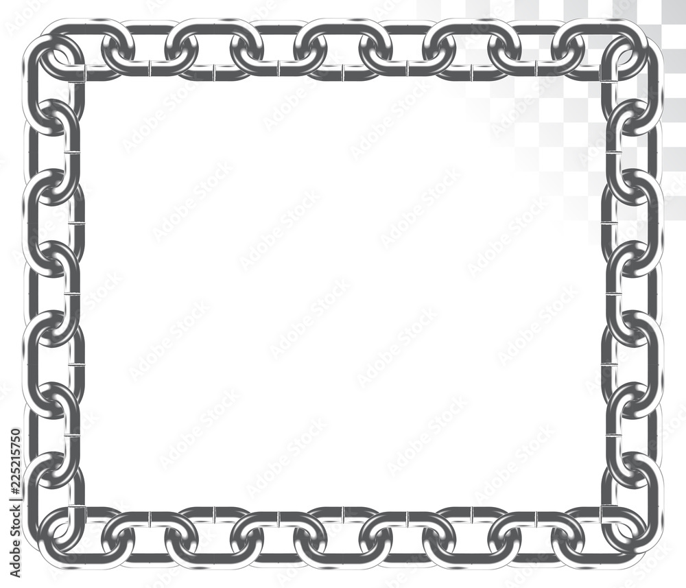 vector square frame made of chains isolated on a transparent background ...