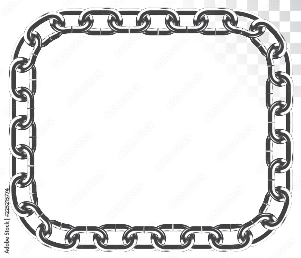 vector rectangular frame with rounded corners of chains isolated on ...