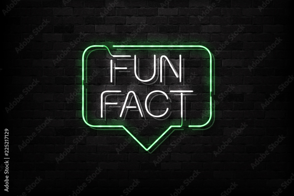 Vector realistic isolated neon sign of Fun Fact logo for decoration and ...