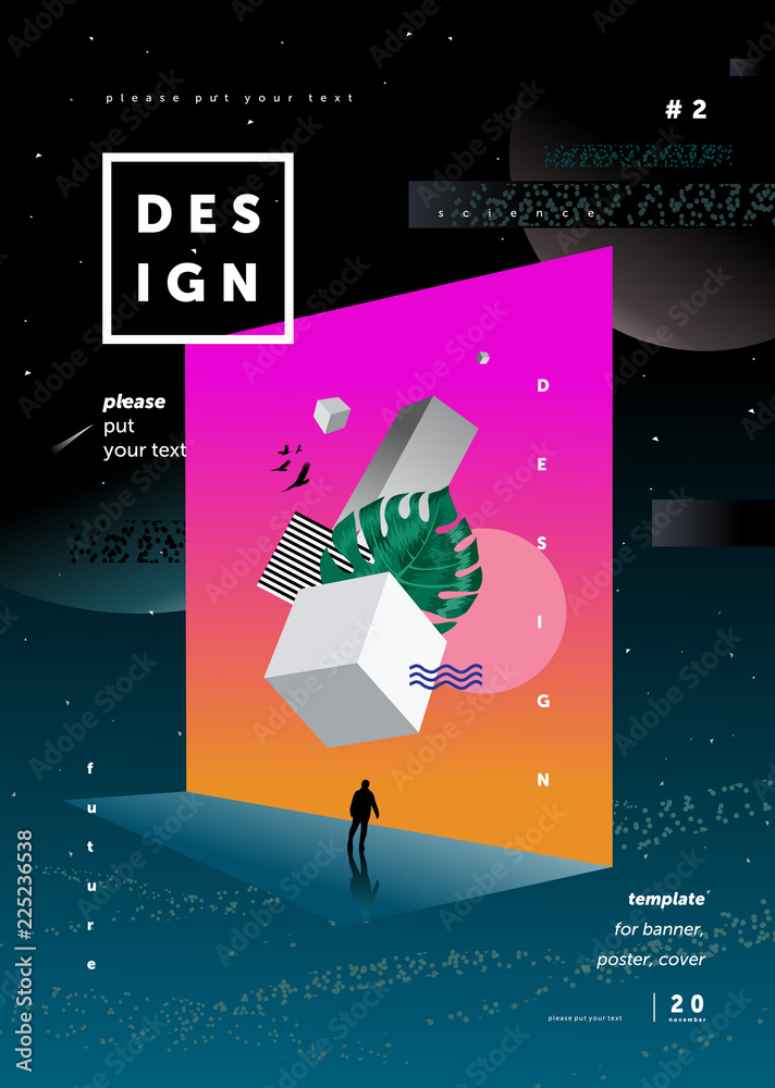 science fiction, fantasy abstract background with gradient for cover or ...