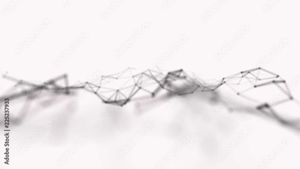 White background. 3d rendering. Abstract 3D big data visualization. Visual information ...