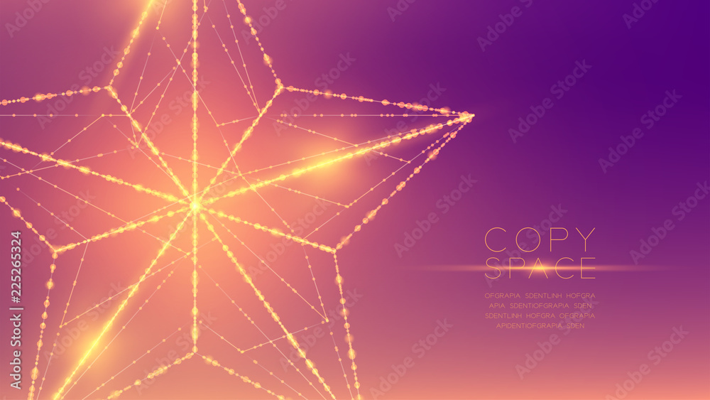 Christmas Star wireframe polygon bokeh light frame structure and lens ...