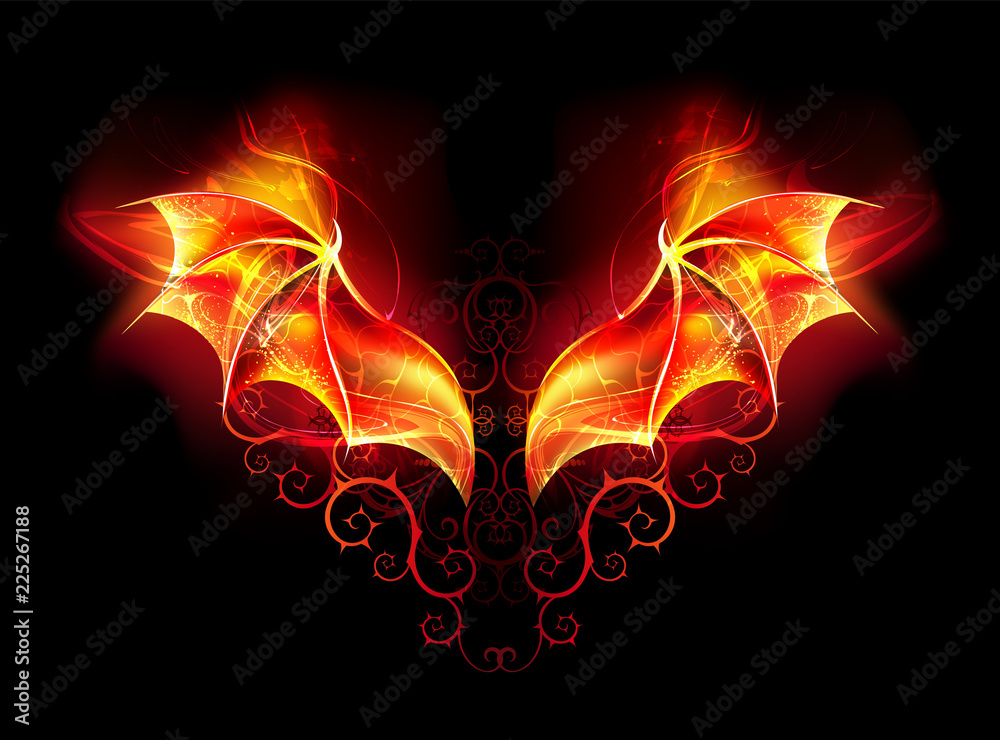 Fire Dragon wings Stock Illustration | Adobe Stock