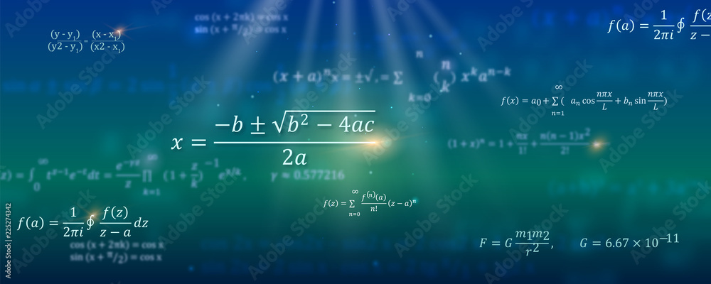 Mathematical formulas. Abstract background with Math equations floating ...