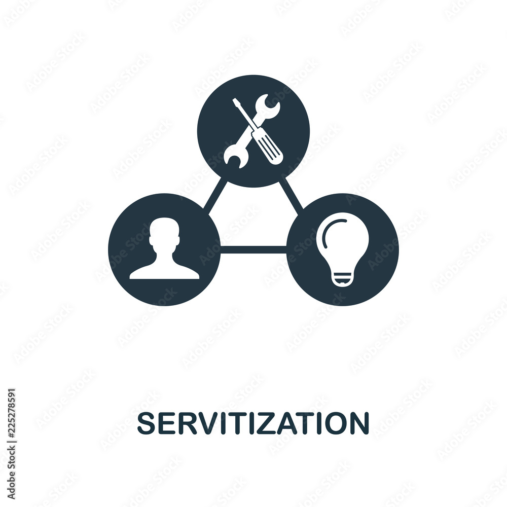 Servitization icon. Monochrome style design from industry 4.0 icon ...