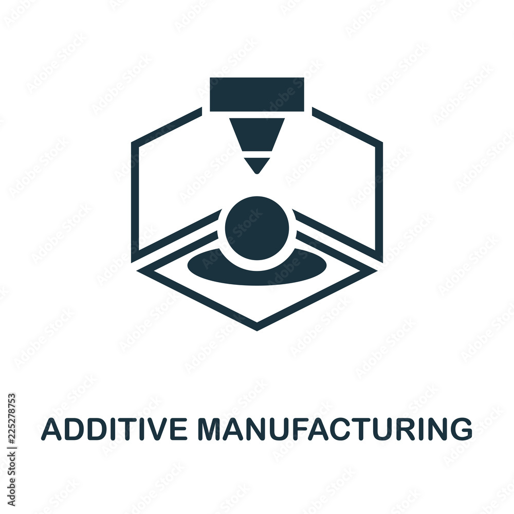 Vetor de Additive Manufacturing icon. Monochrome style design from ...