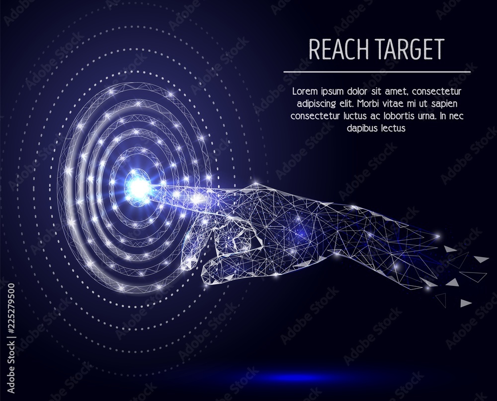 Reach target vector geometric polygonal art background Stock Vector ...