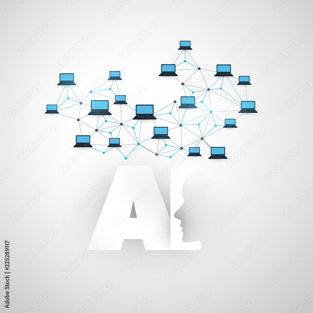 Artificial Intelligence, Networking, Smart Technology Concept Design ...