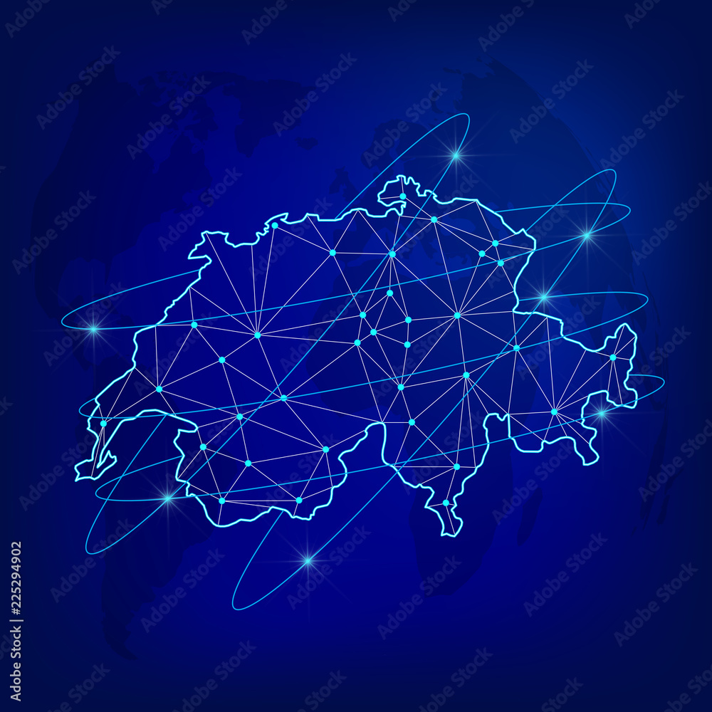 Global logistics network concept. Communications network map ...