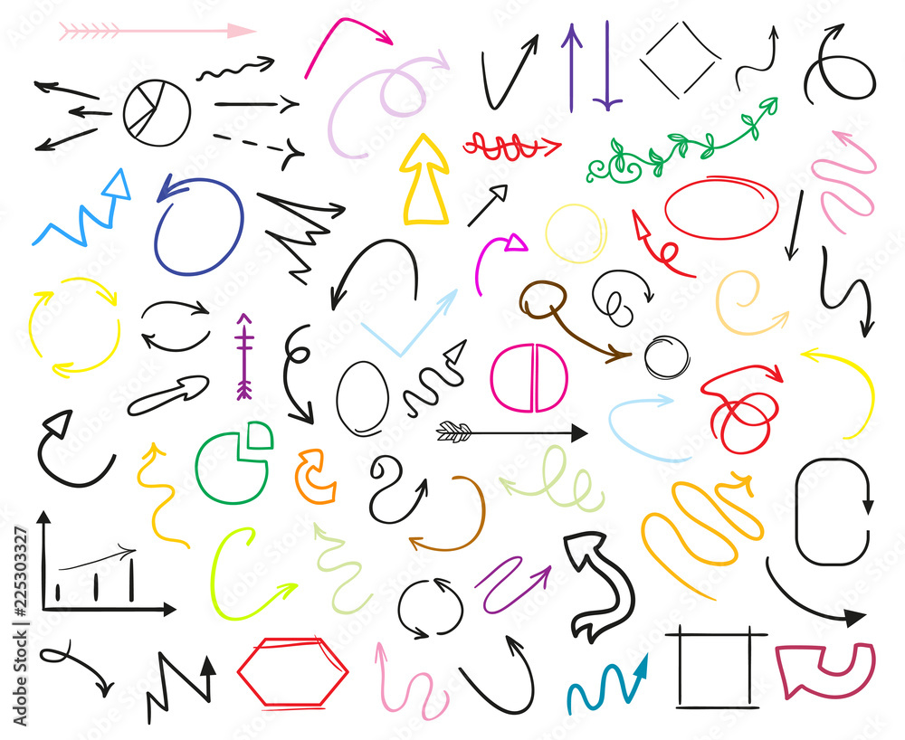 Multicolored infographic elements isolated on white. Set of different ...