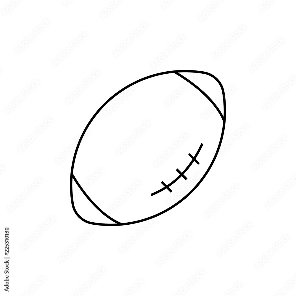 Rugby ball outline icon, modern minimal flat design style. American ...