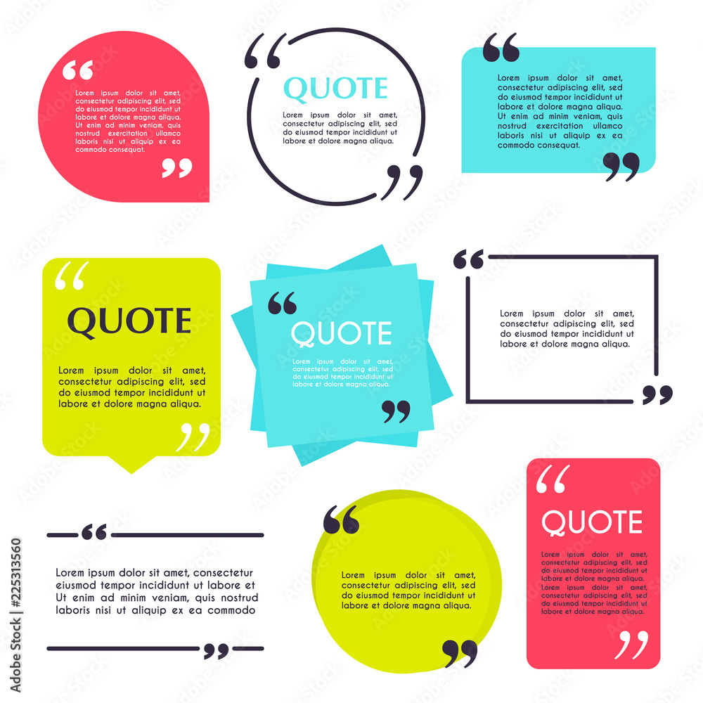 Quote blank template. Design elements, circle business card, paper ...